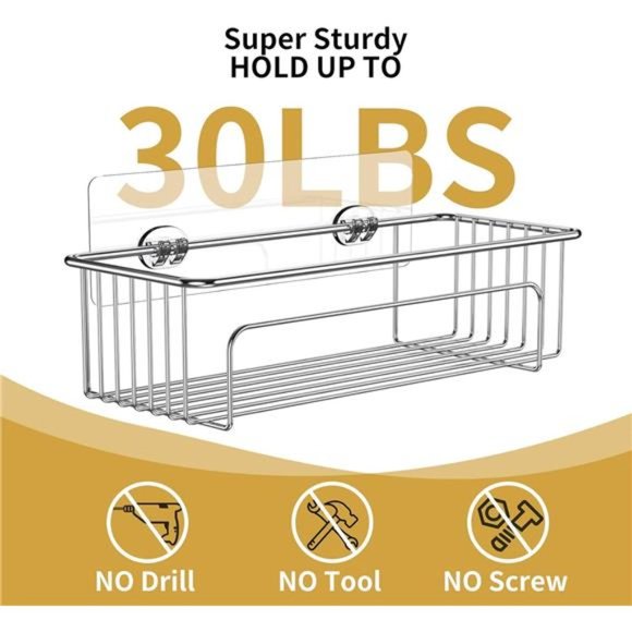 Bath | 2 Pack Adhesive Stainless Steel Corner Shower Caddy Sticky ...